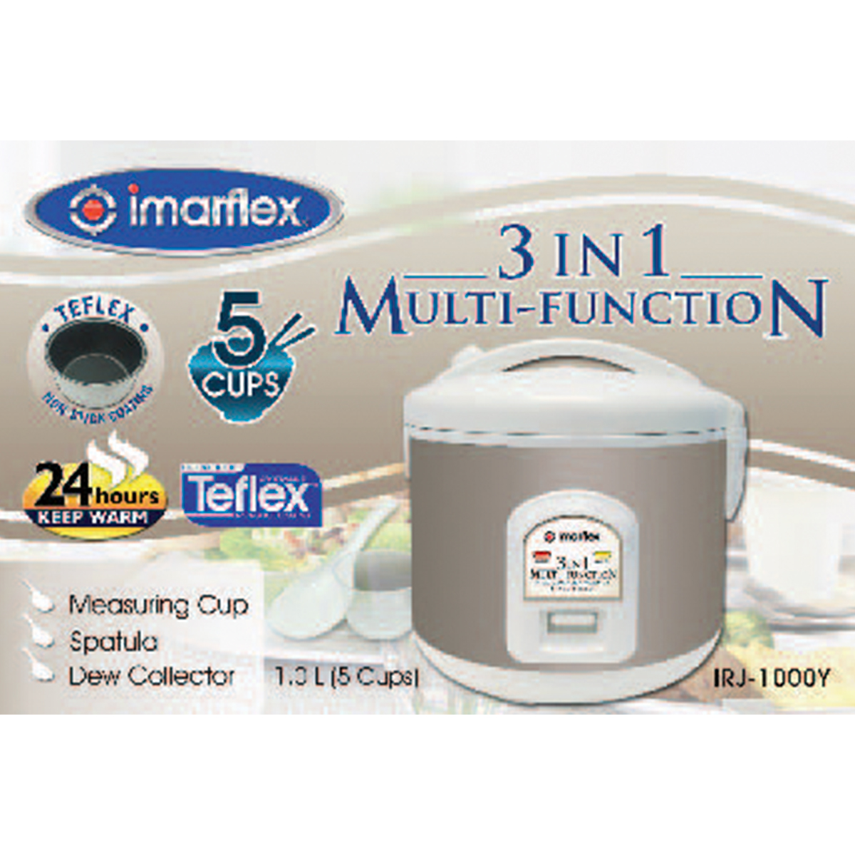 Imarflex 3-in-1 Multi-Function Cooker (IRJ-1000Y) - Imarflex