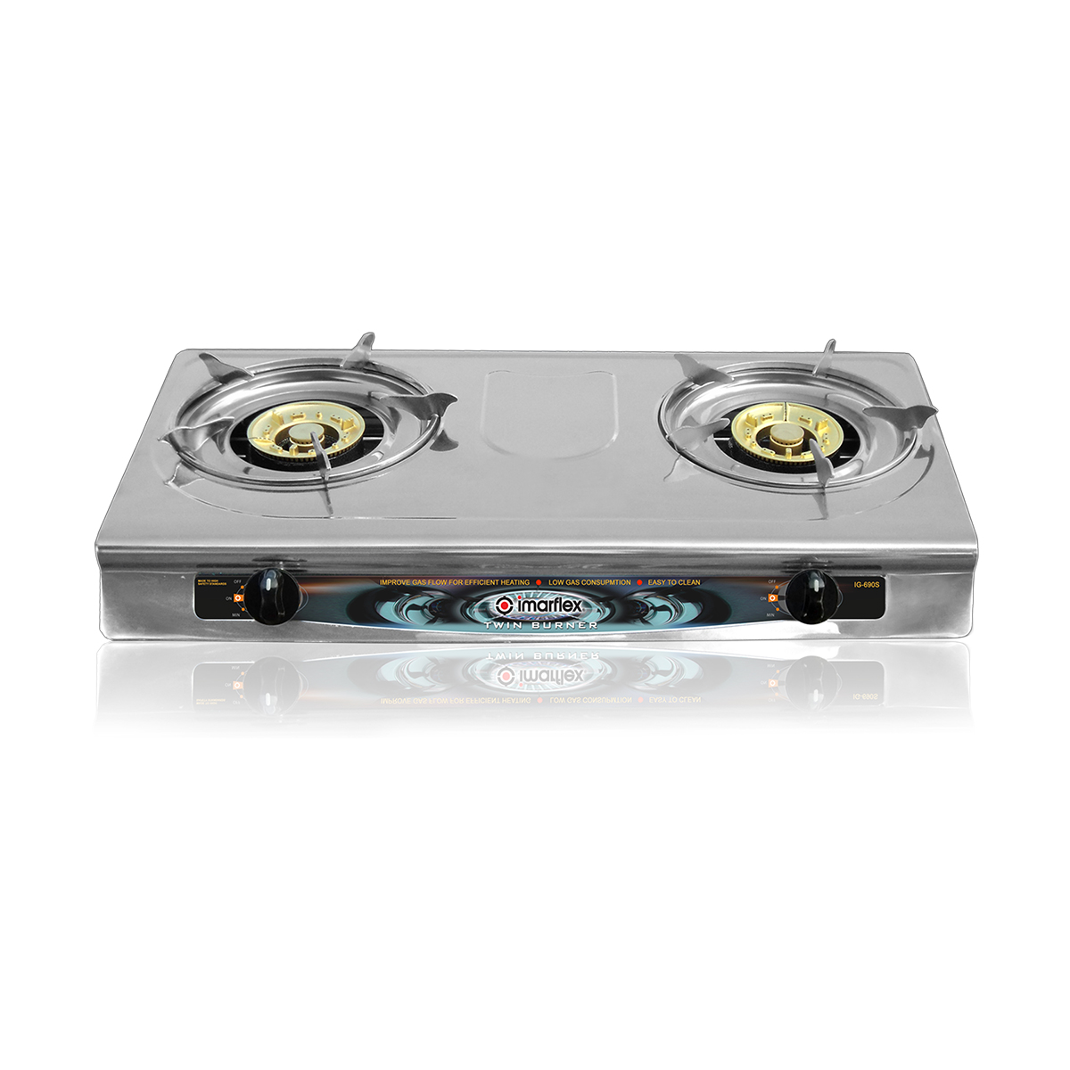 Imarflex Twin / Double Gas Stove (IG-690S) - Imarflex