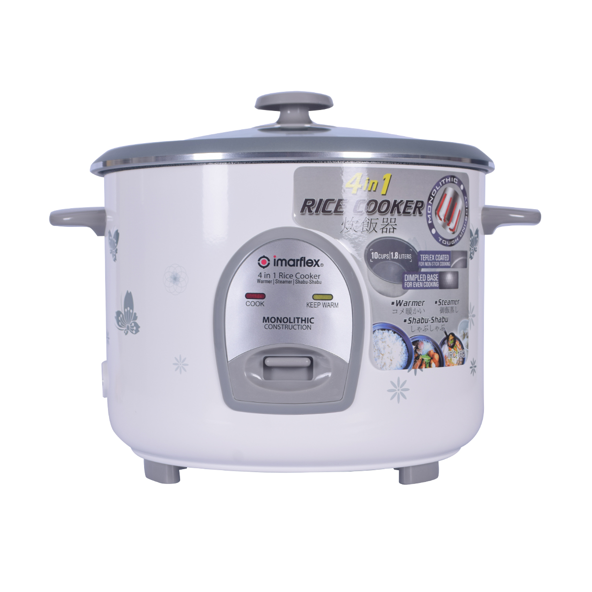 Imarflex 4-in-1 Rice Cooker - 1.8L / 10 Cups (IRC-18Q) - Imarflex