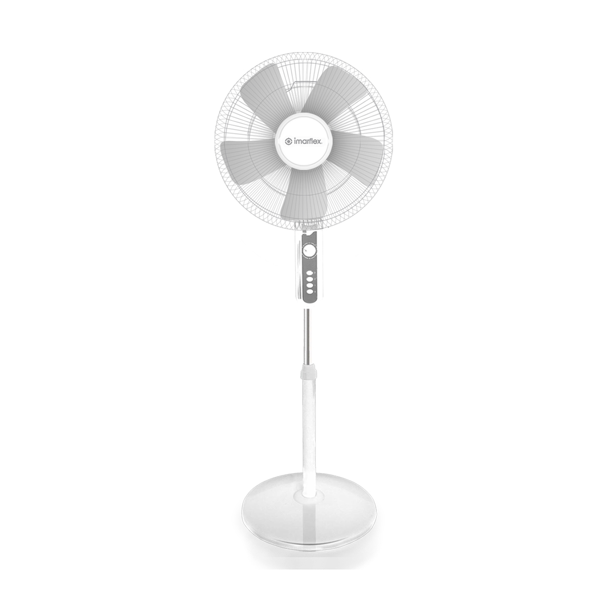 Imarflex 16-inch Stand Fan with Timer - White (IF-355TW) - Imarflex