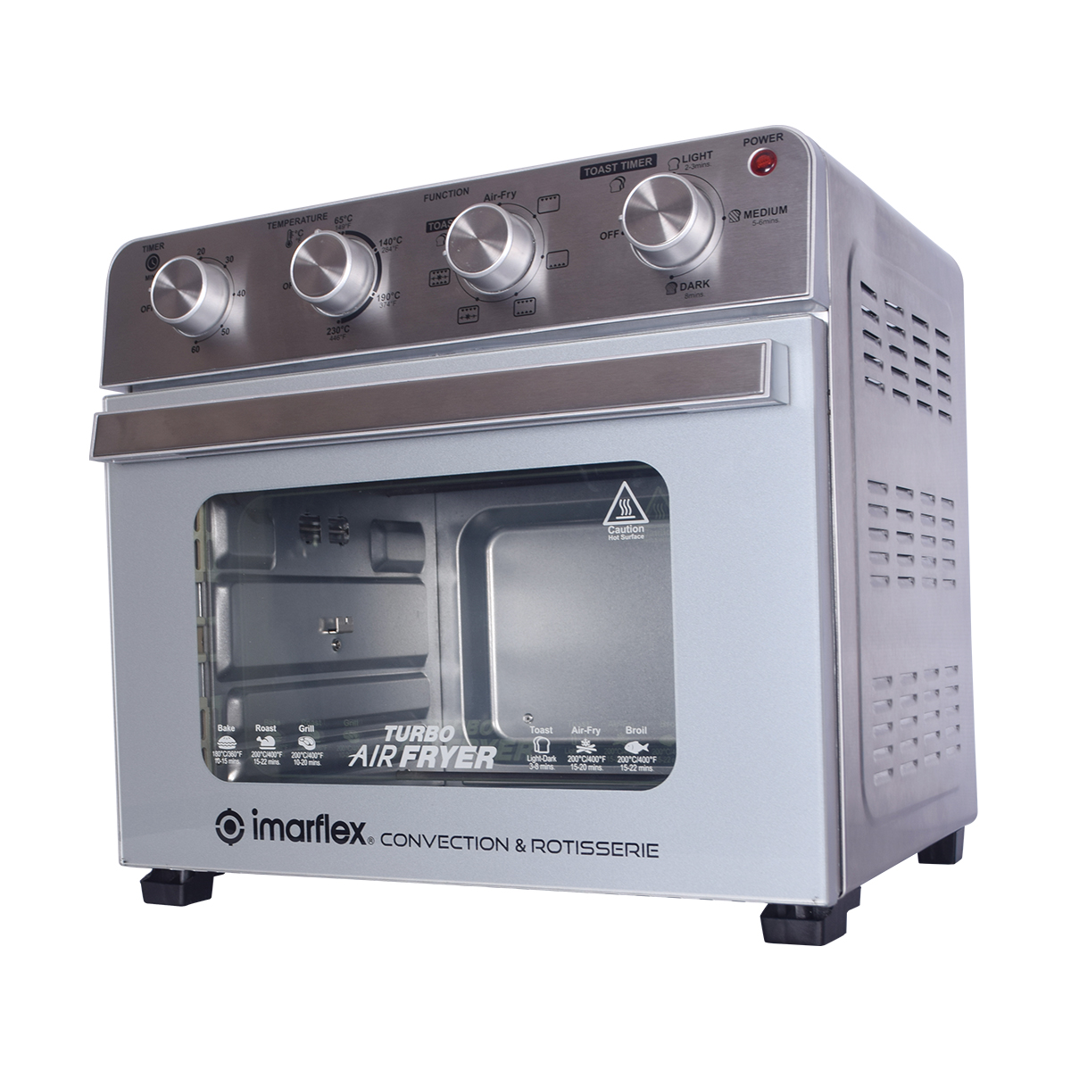 Imarflex 30L Turbo Air Fryer Oven with Convection and Rotisserie (CVO ...